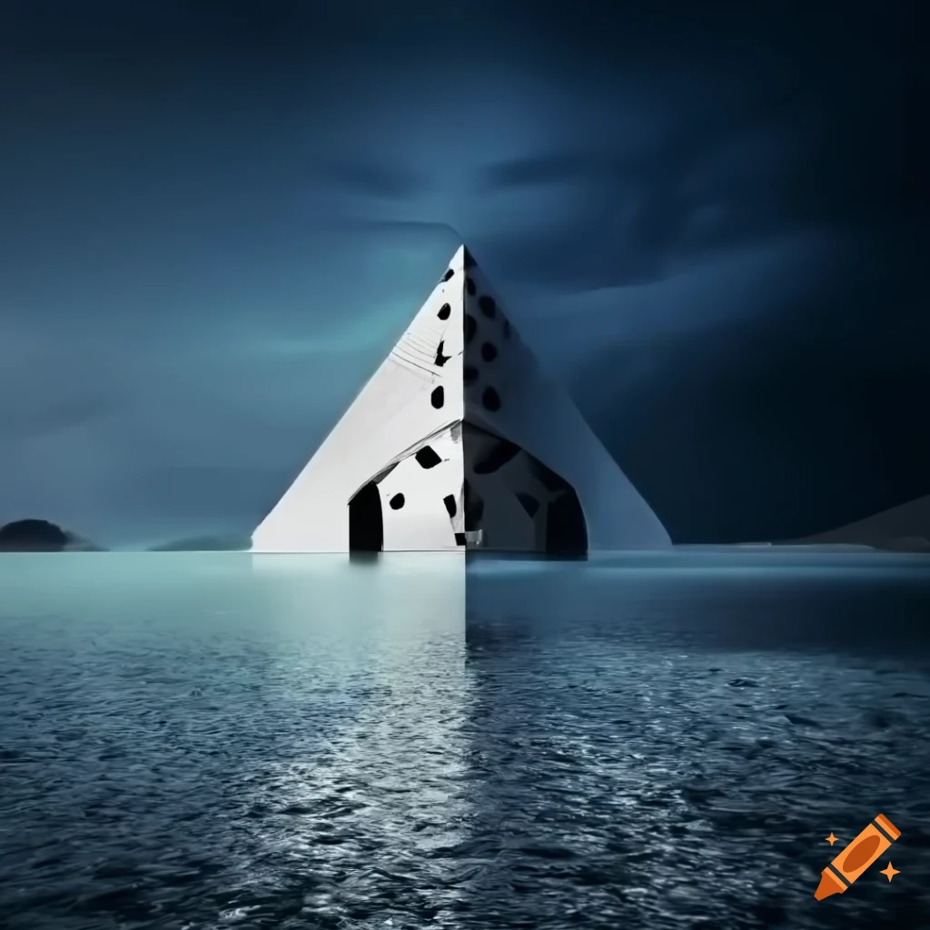 Abstract black spiny-eyed labyrinth metallic building on Craiyon