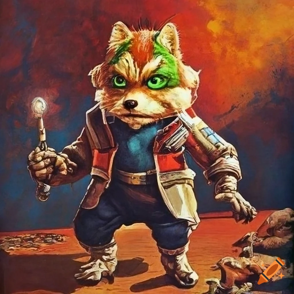 Intricate vintage Star Fox poster inspired by James Gurney and Norman ...