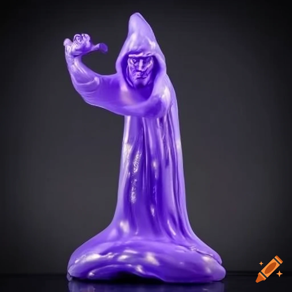 Dungeons and Dragons purple slime wizard figure on Craiyon