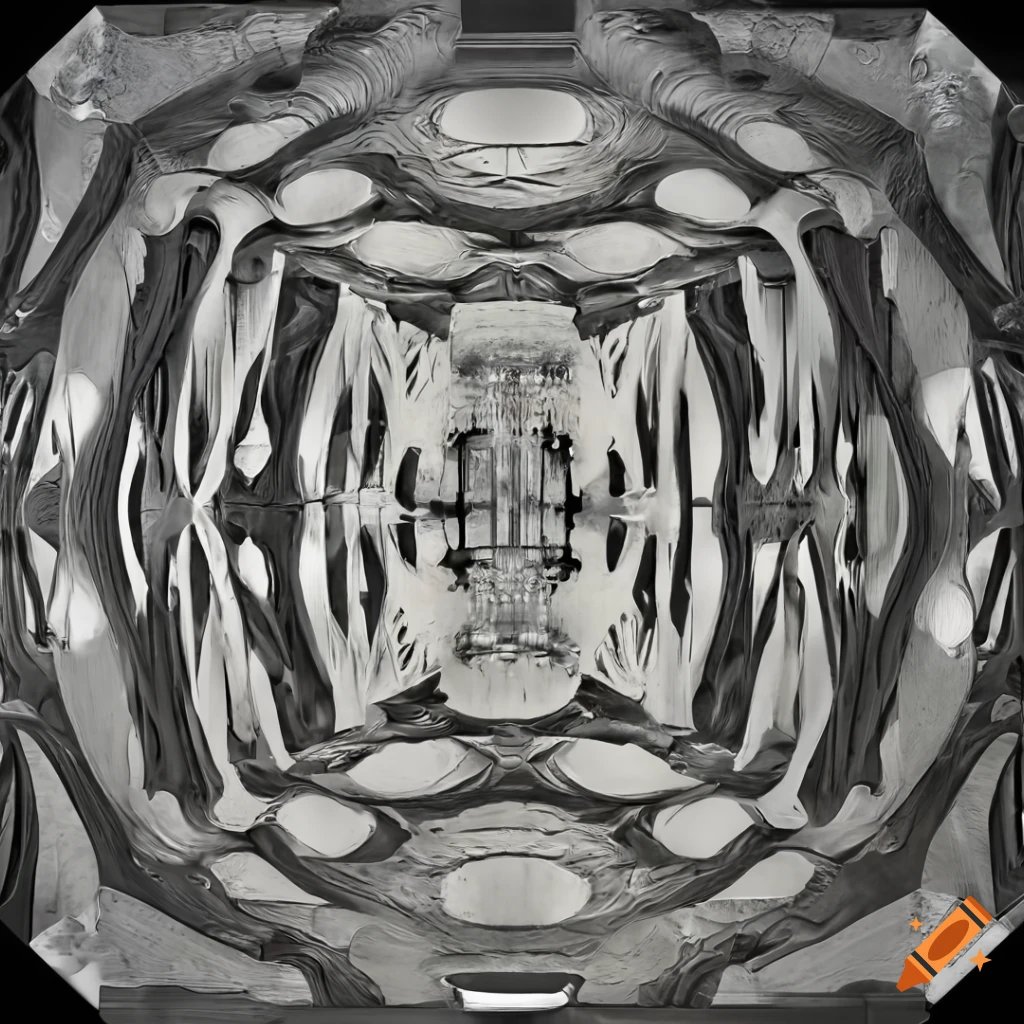 Steel sculptural mc escher labyrinth in 4k resolution on Craiyon