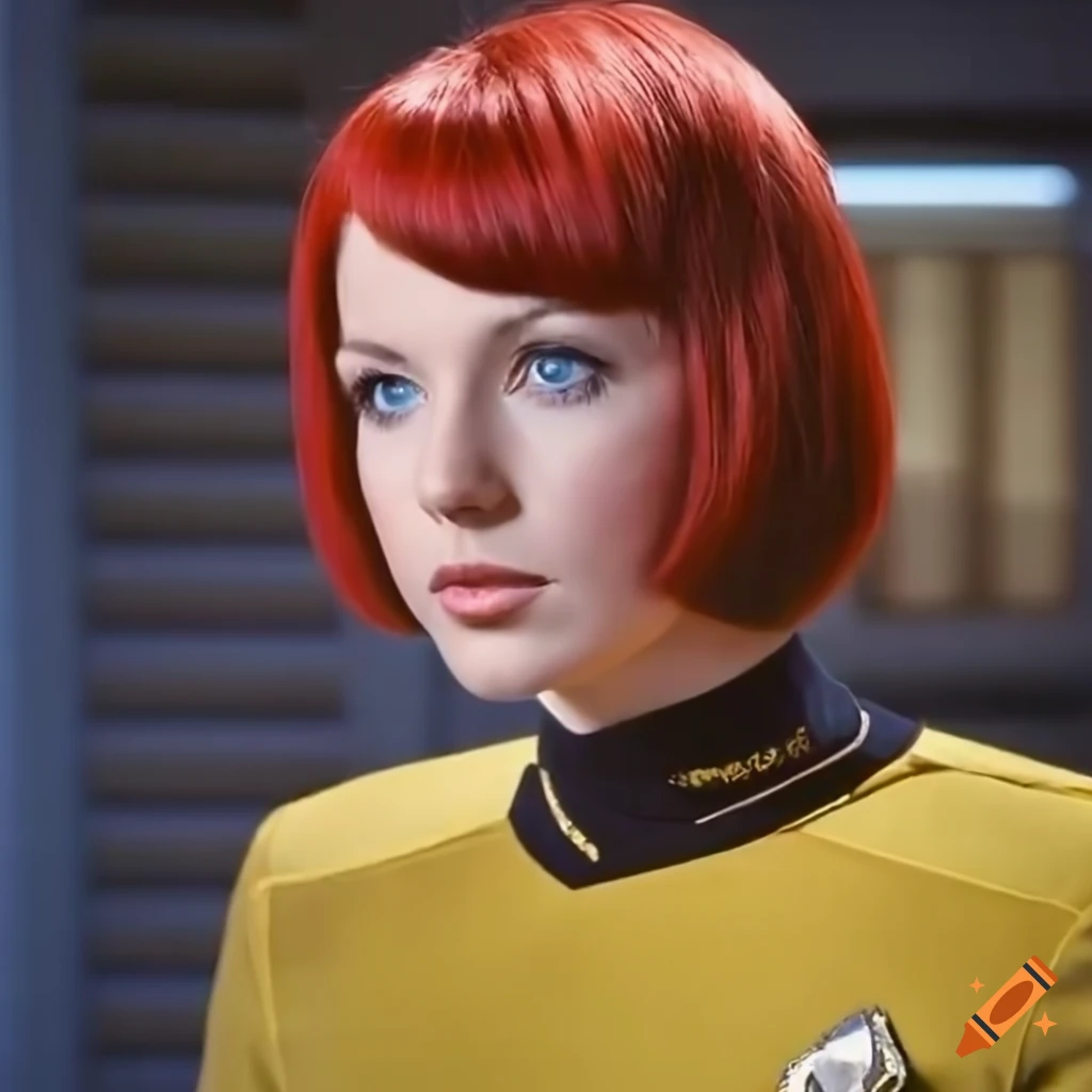 Girl with red hair in Starfleet uniform, lieutenant and navigator on ...