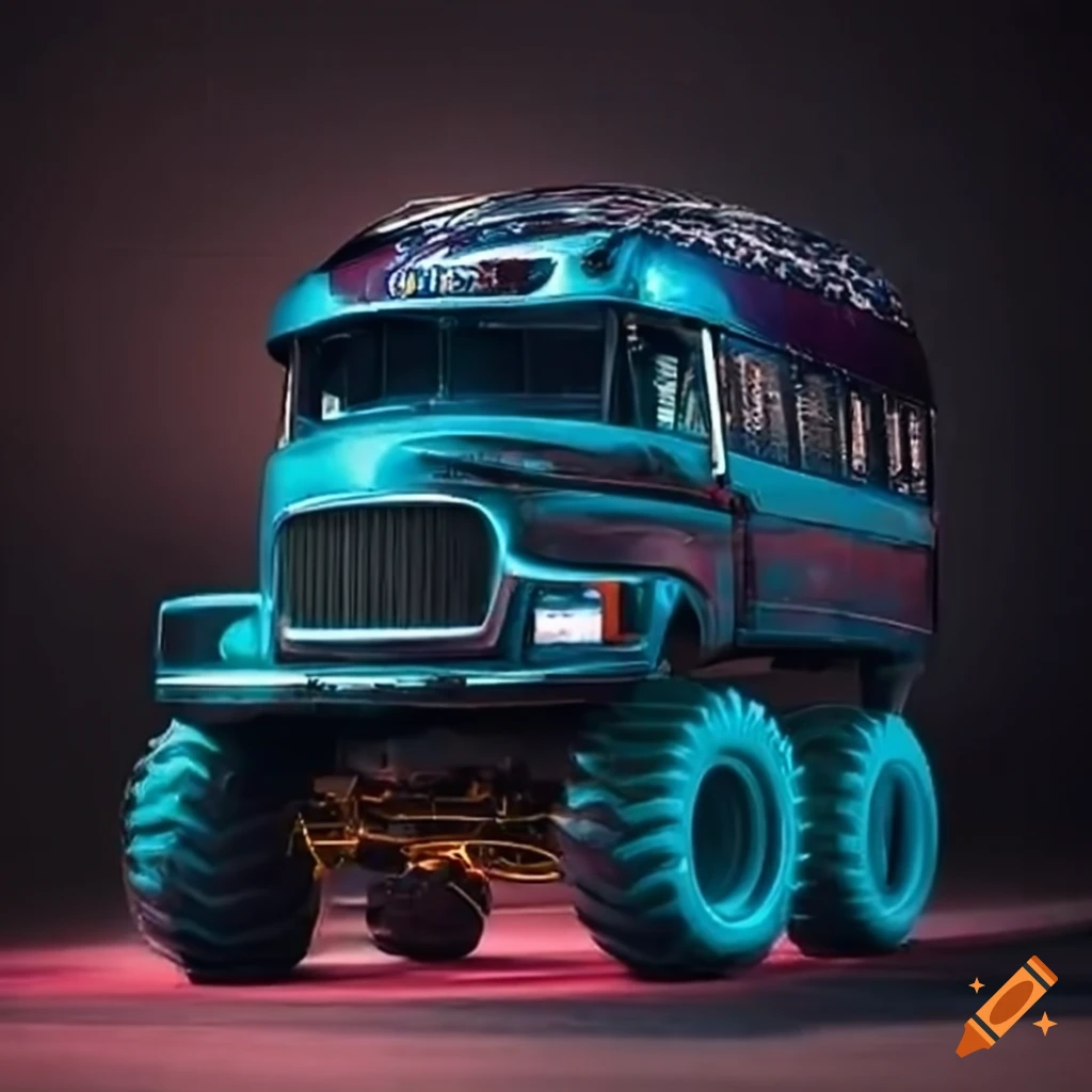Monster truck bus on Craiyon