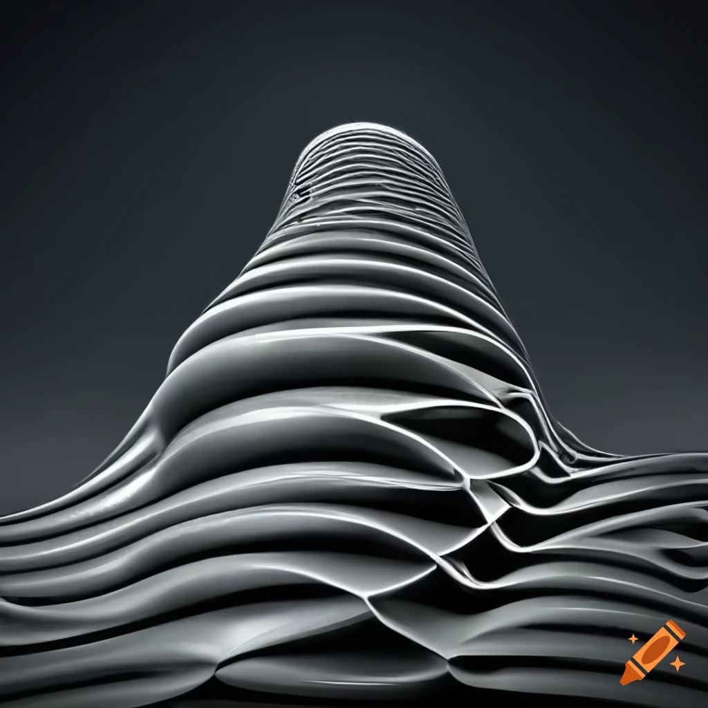 Flat black Penrose labyrinth building in surreal architecture on Craiyon