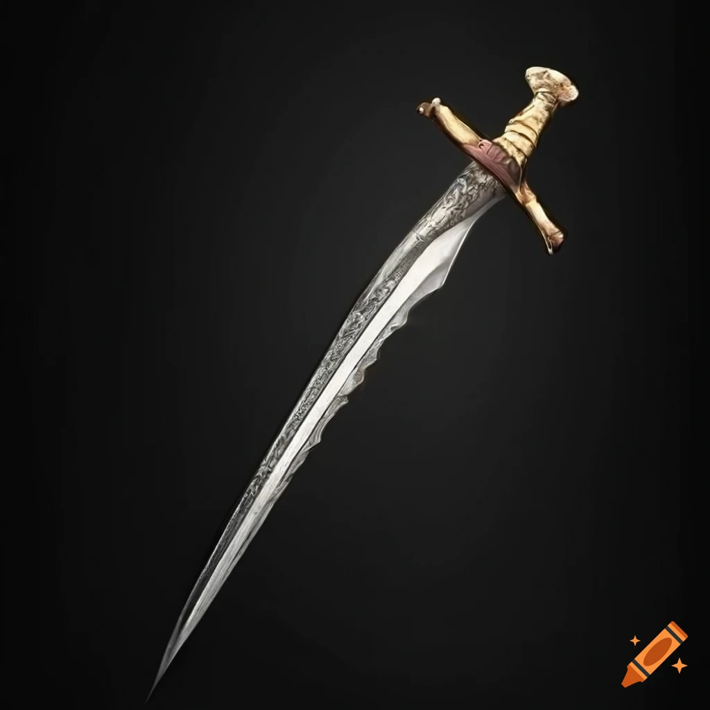 Sword with wolf head handle and blade, intricate design on Craiyon