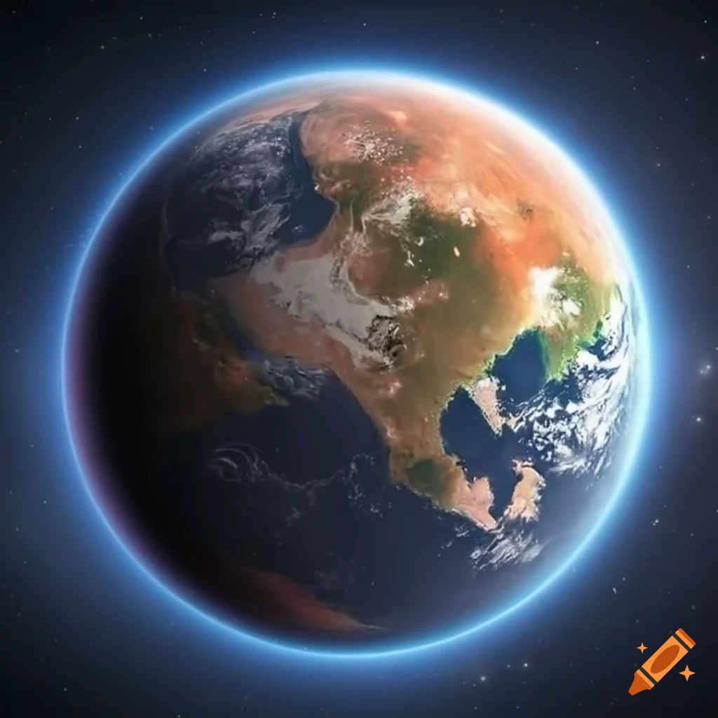 Unique earth-like planet in outer space in hd on Craiyon