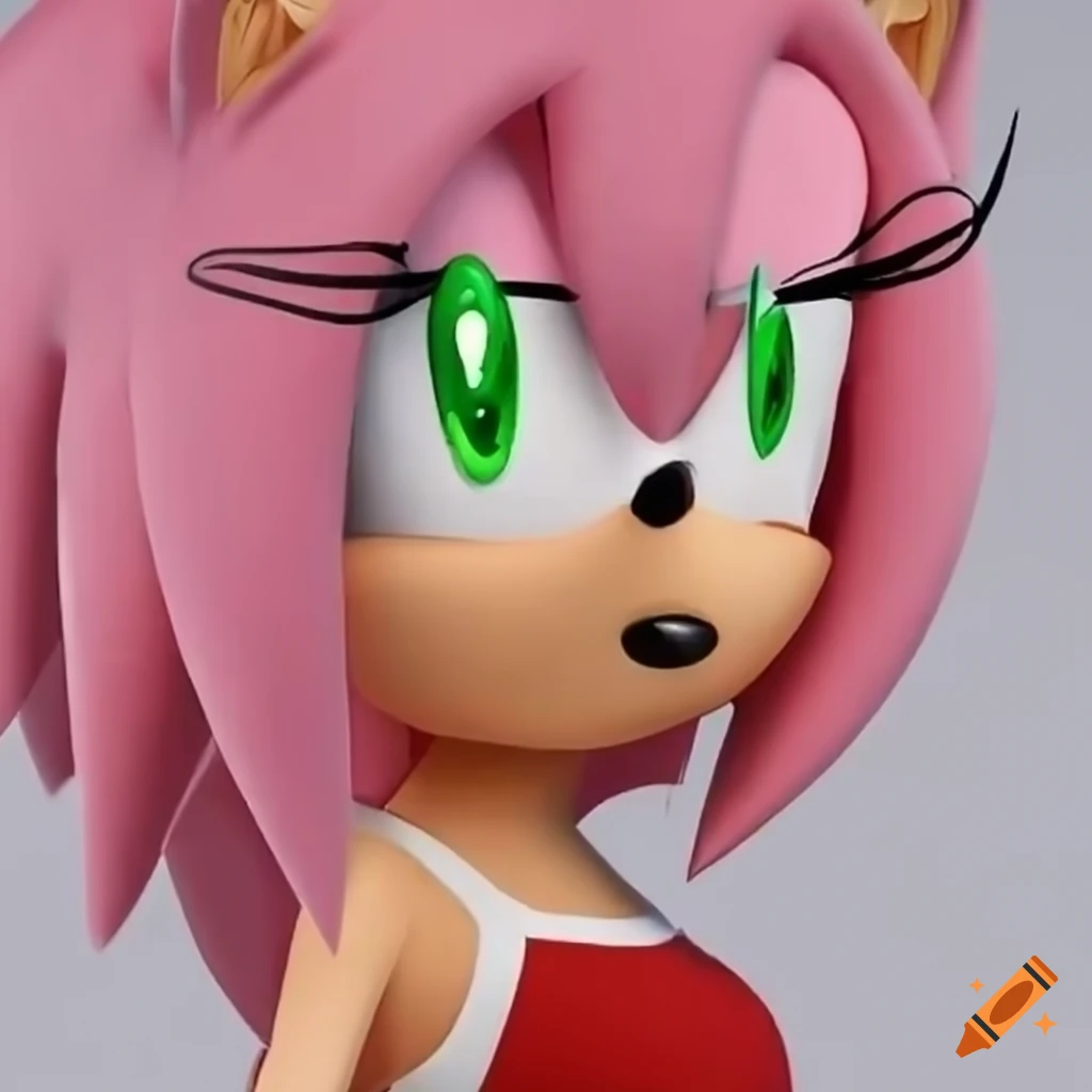 Amy rose looking angry on Craiyon