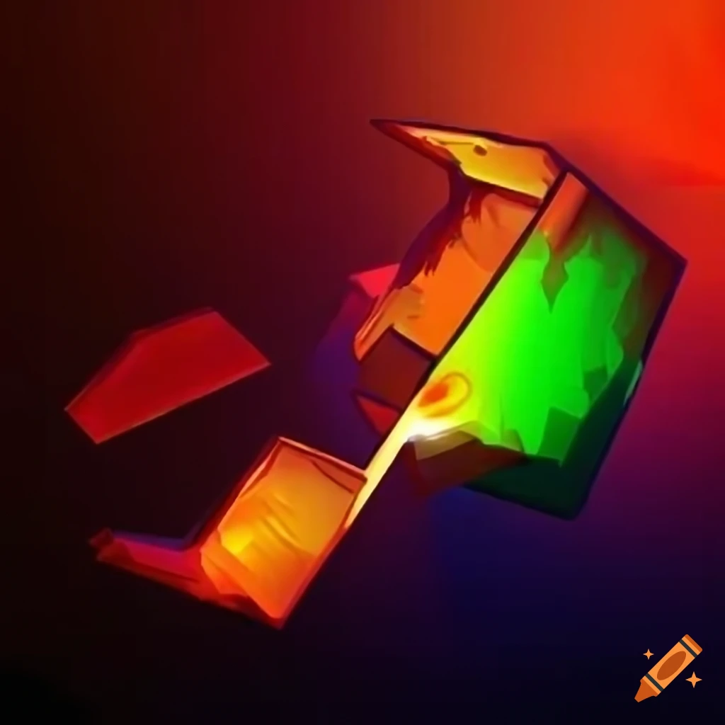 Abstract art represented by the roblox logo on Craiyon