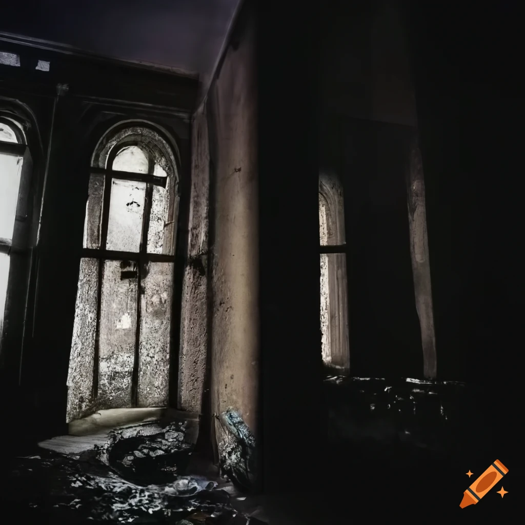 Urban scene with raid siren blaring and flickering streetlights on Craiyon