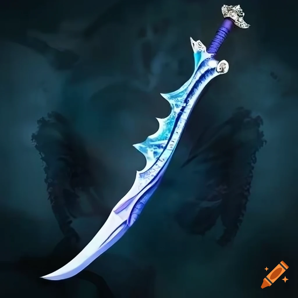 Fantasy magical wave curve sword on Craiyon