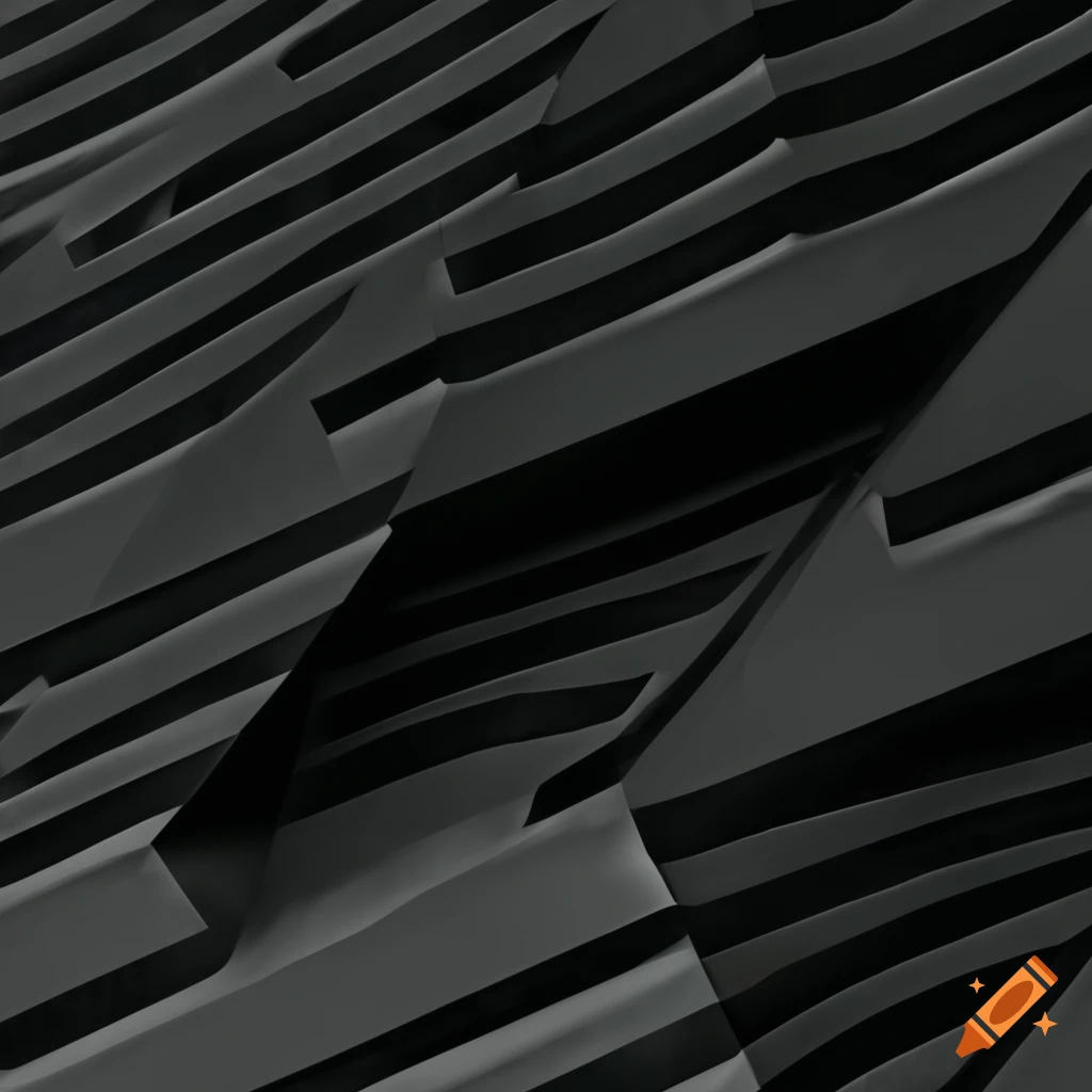 Flat black metallic building with Penrose triangles in surreal ...