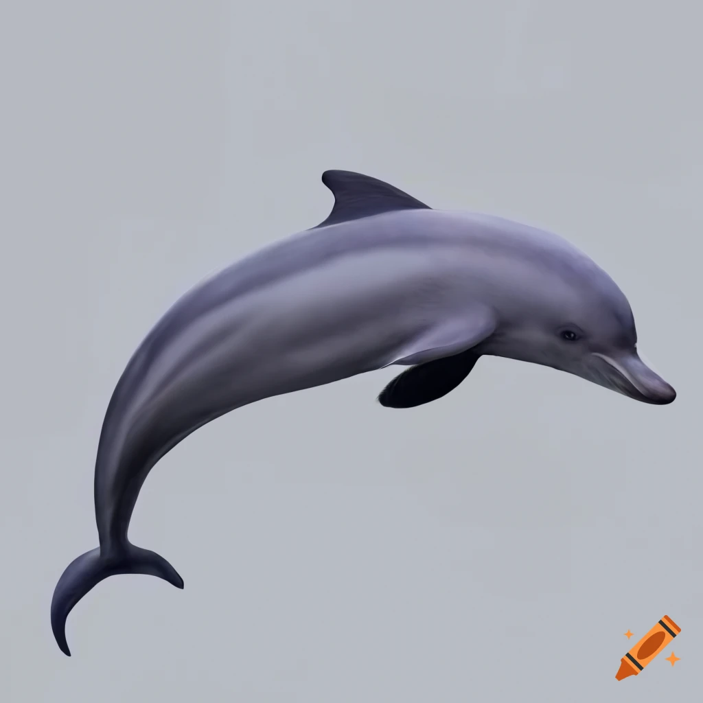 Realistic dolphin on a white background on Craiyon
