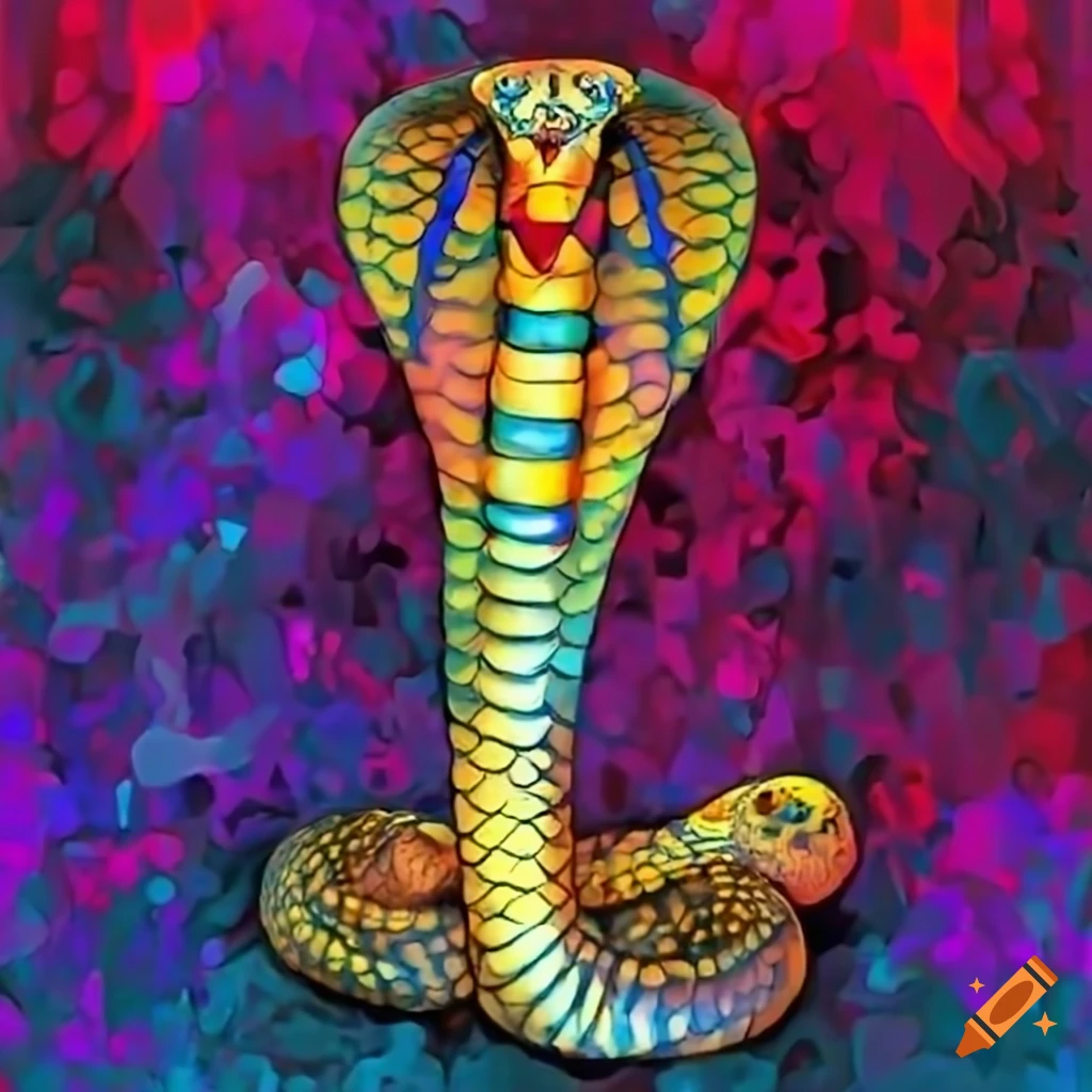 King cobra seen from the front on Craiyon