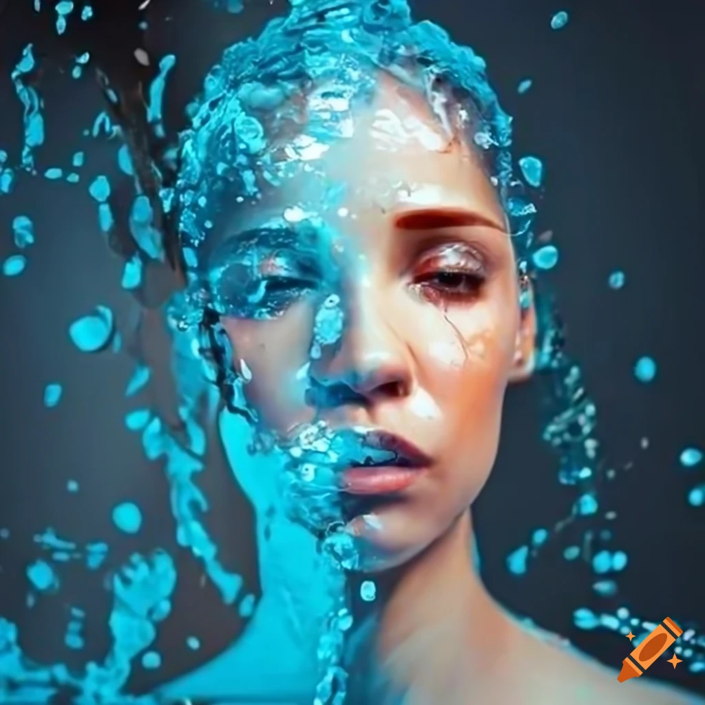 Woman portrait in water on Craiyon