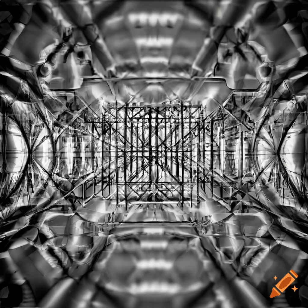 Complex 4d hypercube geometry on black background on Craiyon