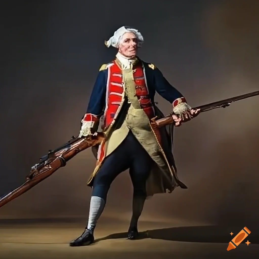 George washington running with a musket on Craiyon