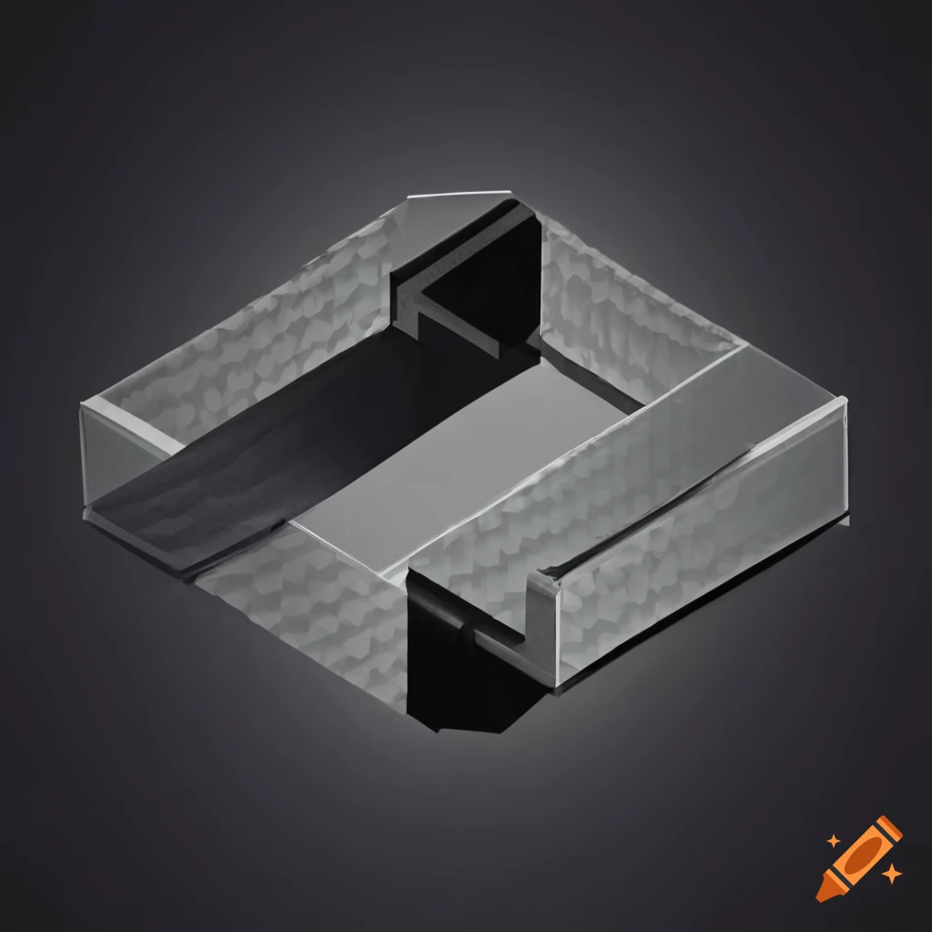 3D isometric double Moebius logo on black background with Penrose ...