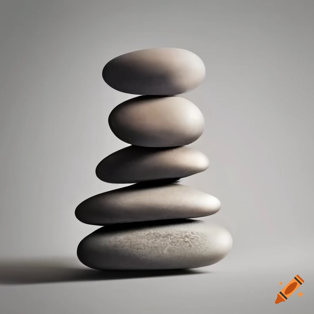 Balance of stones symbolizing stability on Craiyon