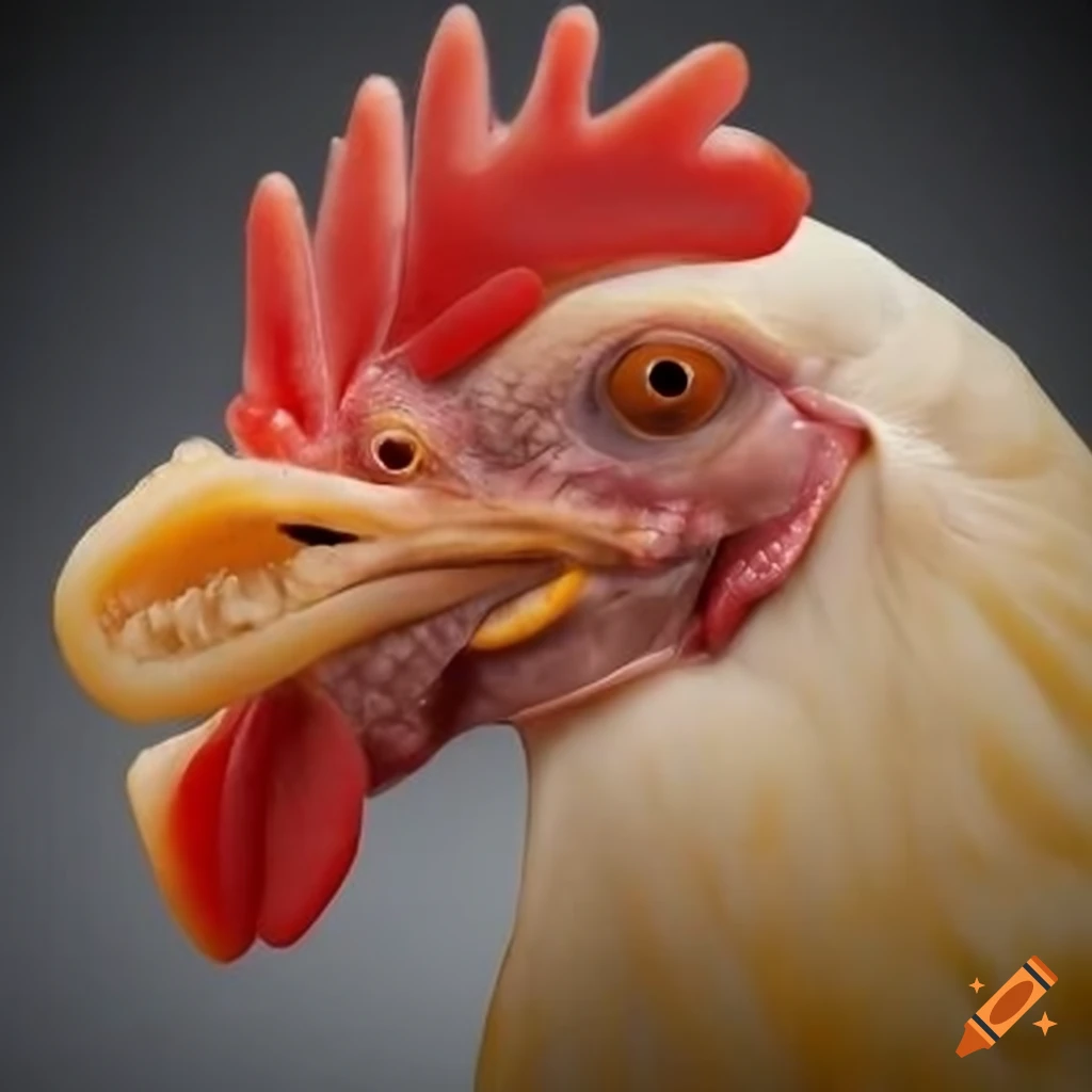 Chicken with fish lips on Craiyon