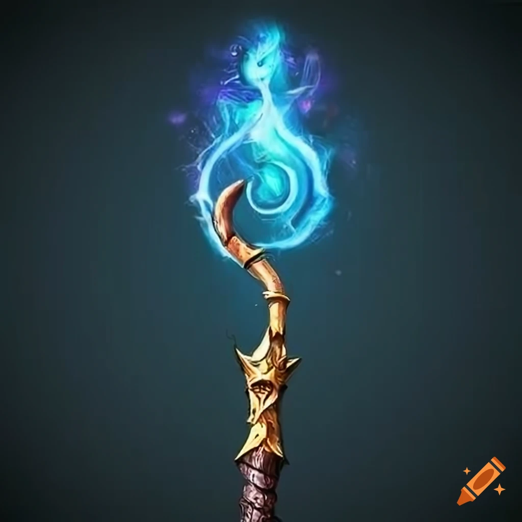 Mythic magical staff on Craiyon