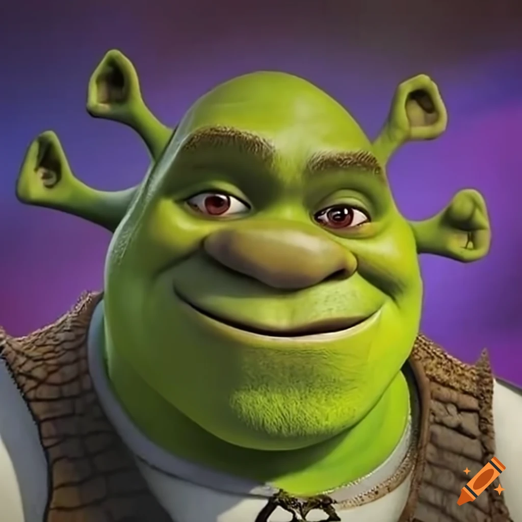 Shrek inside a fast-food restaurant on Craiyon