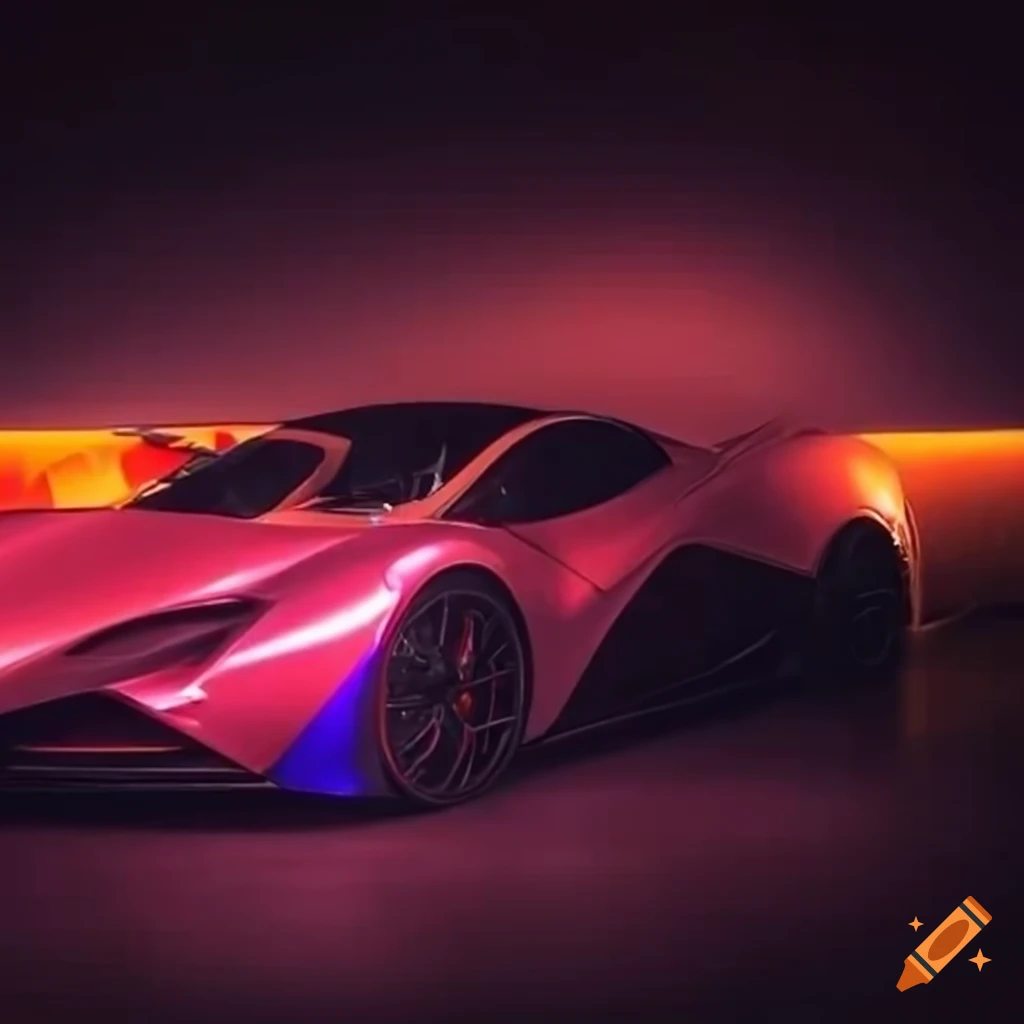 Hyper modern surrealistic futuristic hypercar in multiple vibrant ...