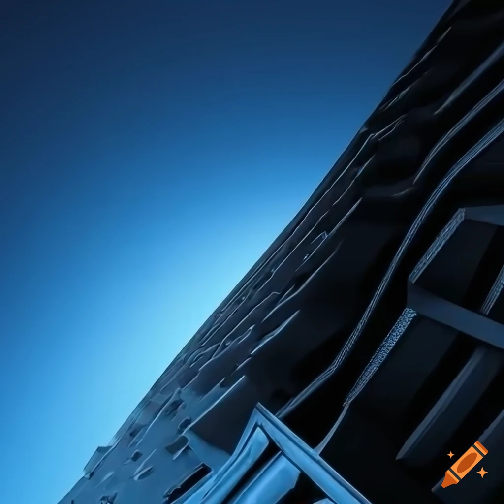 Abstract black spiny-eyed labyrinth metallic building on Craiyon