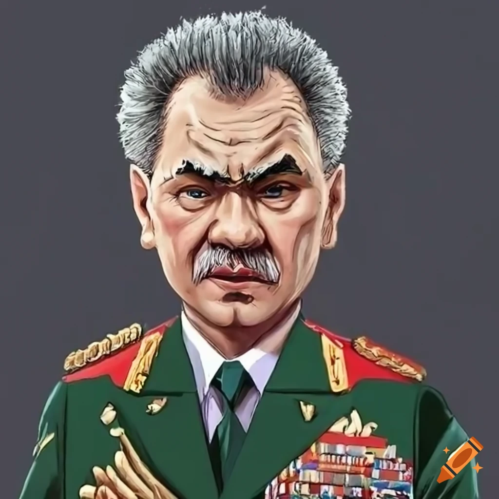 Caricature of general shoigu on Craiyon