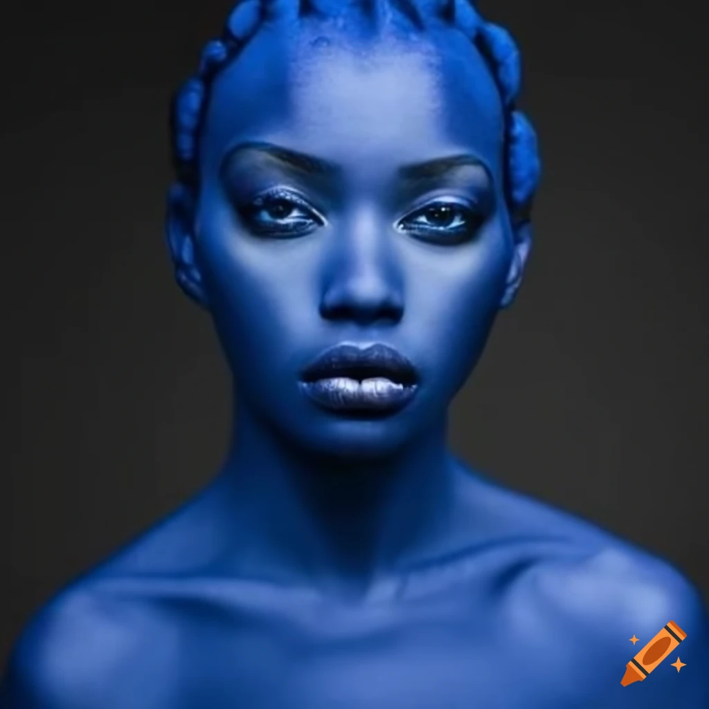 Blue-skinned woman on Craiyon