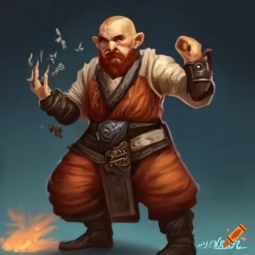 D&d dwarf monk character on Craiyon