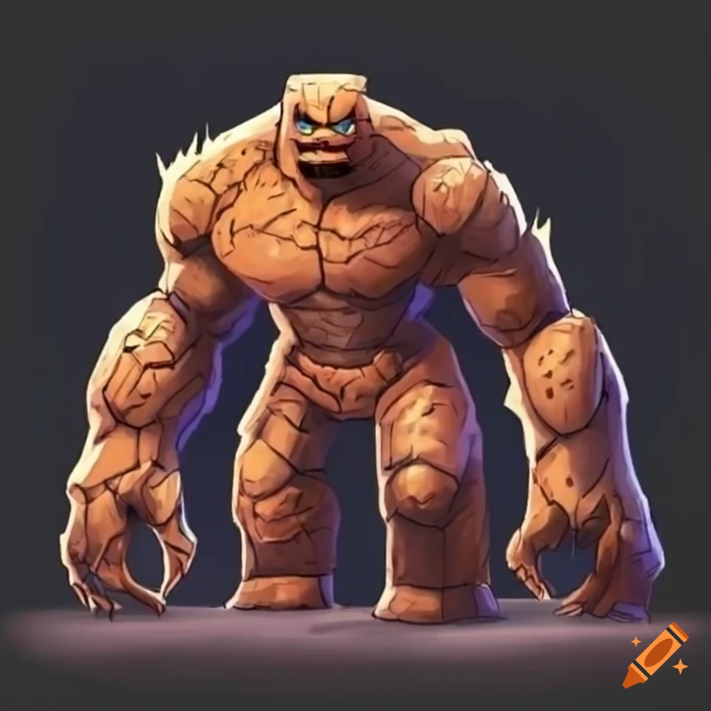 Fusion of all existing golems into the ultimate creature on Craiyon