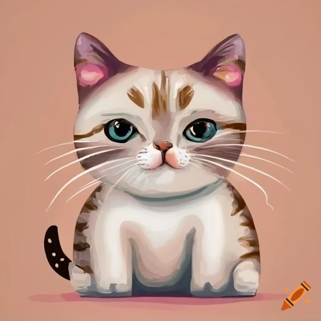 Cute cat in simple vector shapes with a minimalistic design on Craiyon