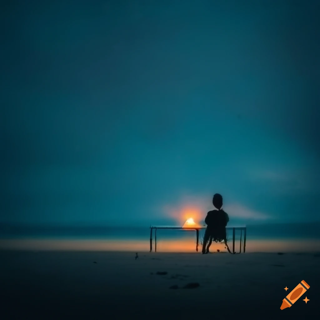 Sad and lonely nature scene under the sky on Craiyon