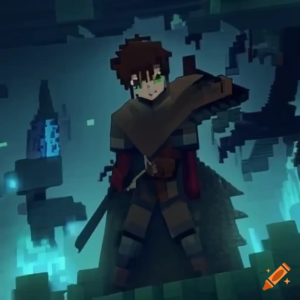 Minecraft epic fantasy anime on Craiyon