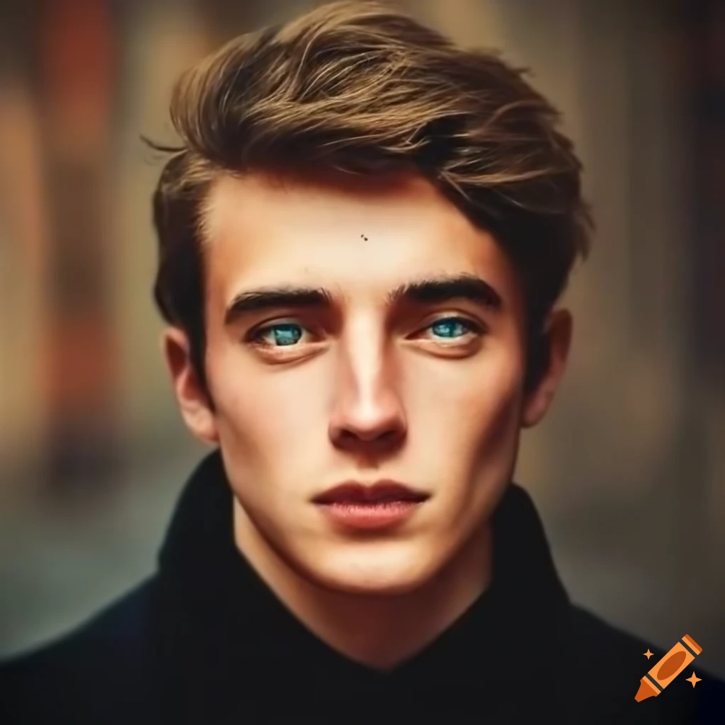 European man with stylish accessories on Craiyon