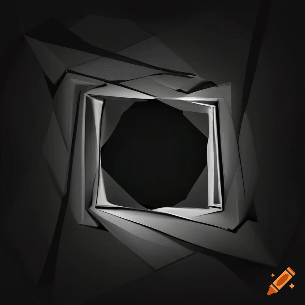 3D isometric double Moebius logo on black background with Penrose ...