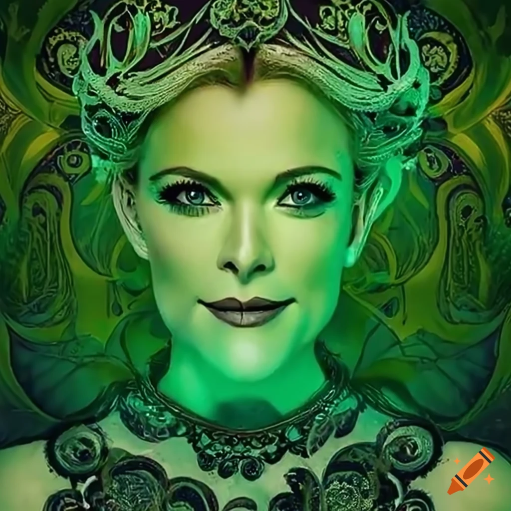 Illustration of a woman in an Edwardian art nouveau style with distinct ...