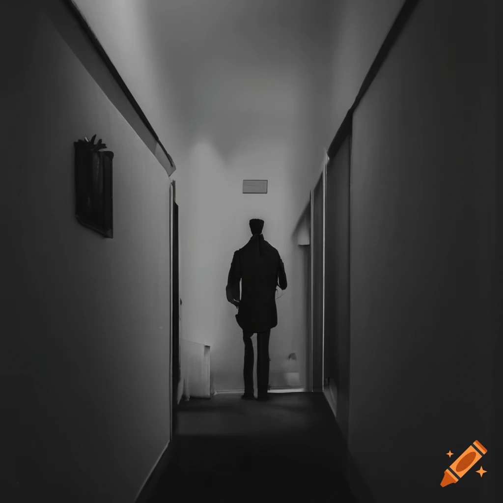 Two neighbors meeting in the apartment corridor on Craiyon