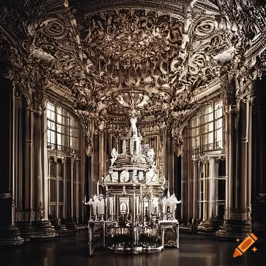 Large palace made of pure silver on Craiyon