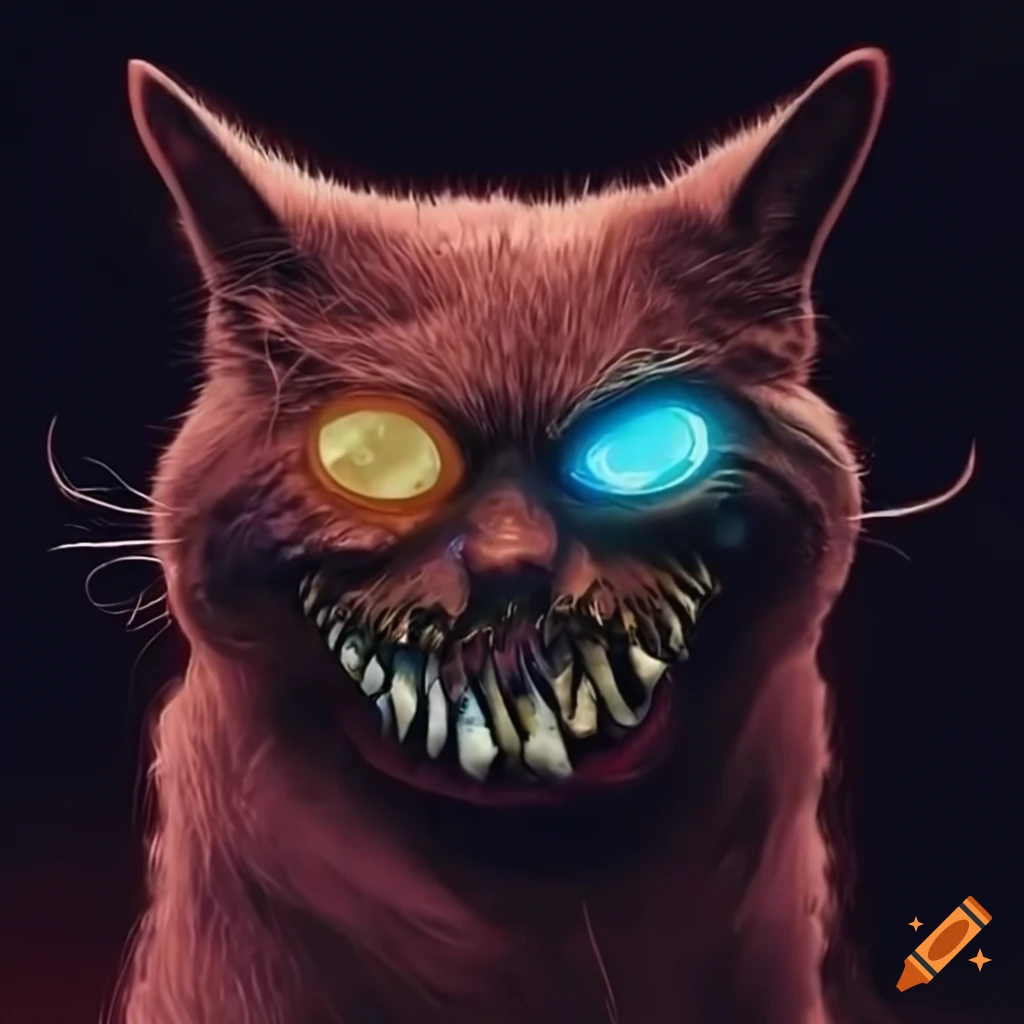 Disturbing cat face on Craiyon