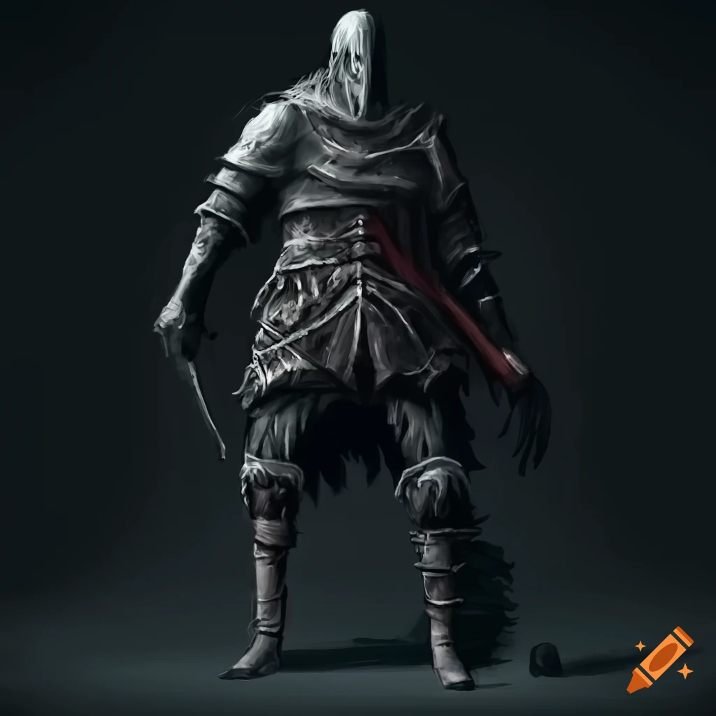 Dark souls ghoul standing in full body view on Craiyon