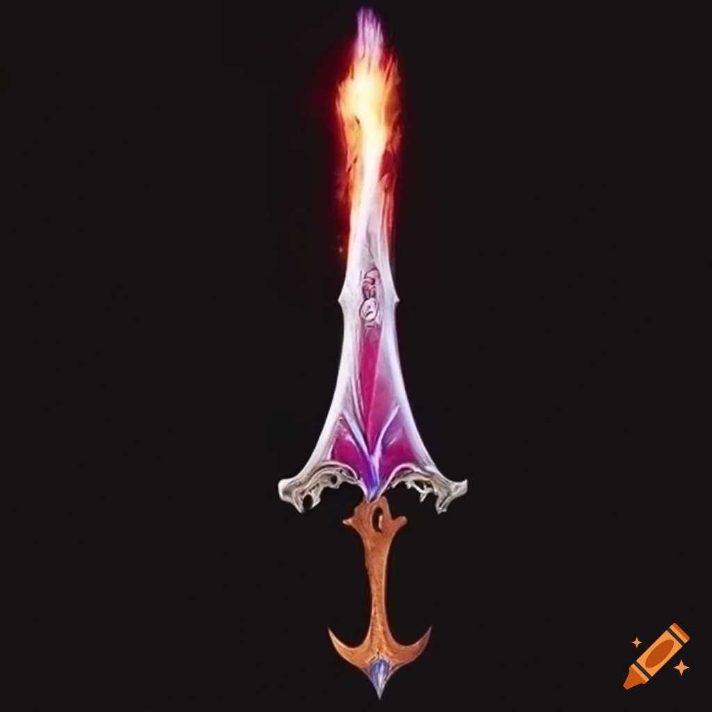 Fantasy magical curved sword with wave design on Craiyon