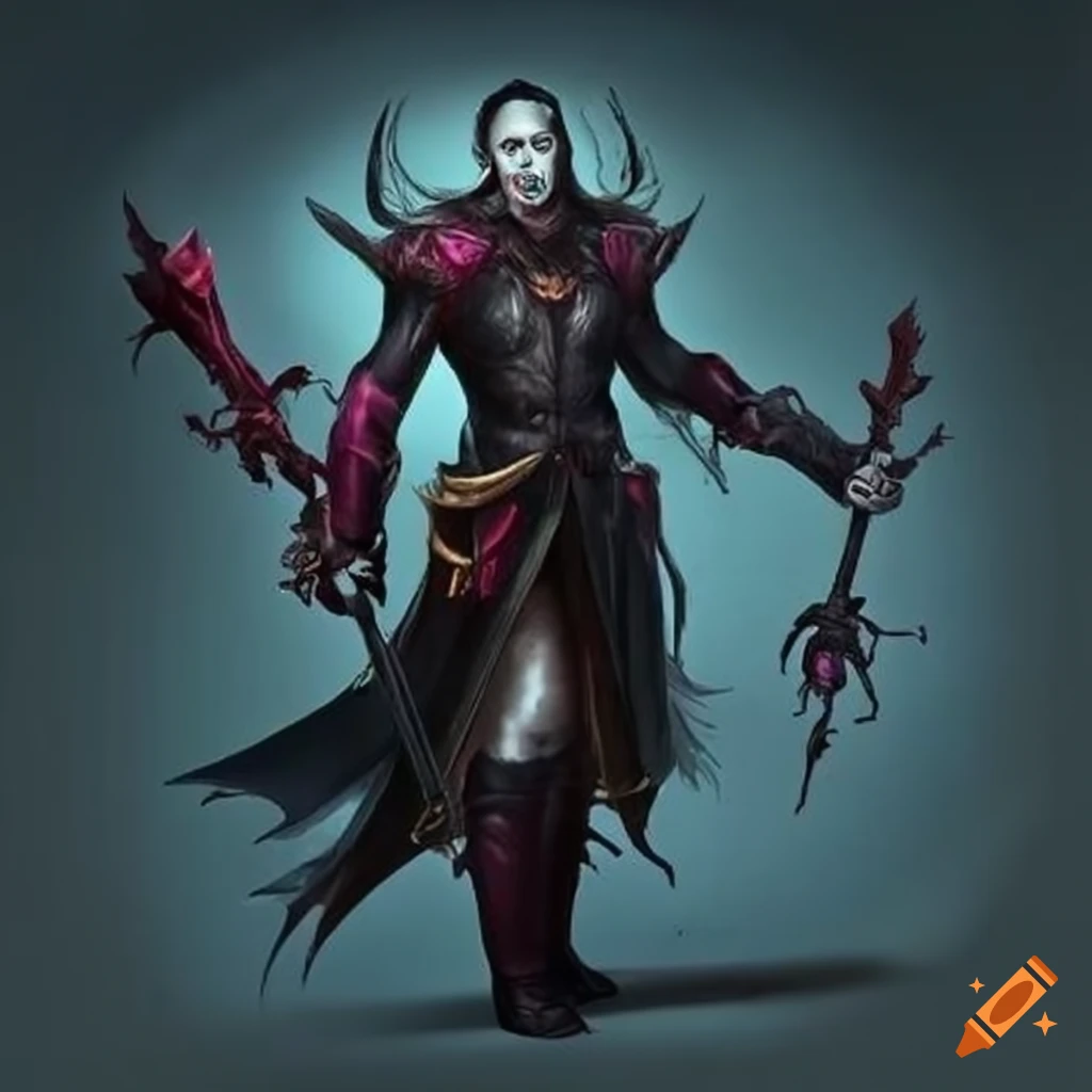 Vampire hunter dressed as a sailor with a trident weapon on Craiyon
