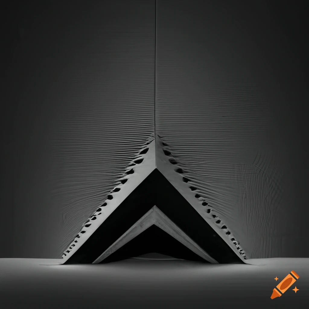 Black metallic building with Penrose triangles optical illusion in ...