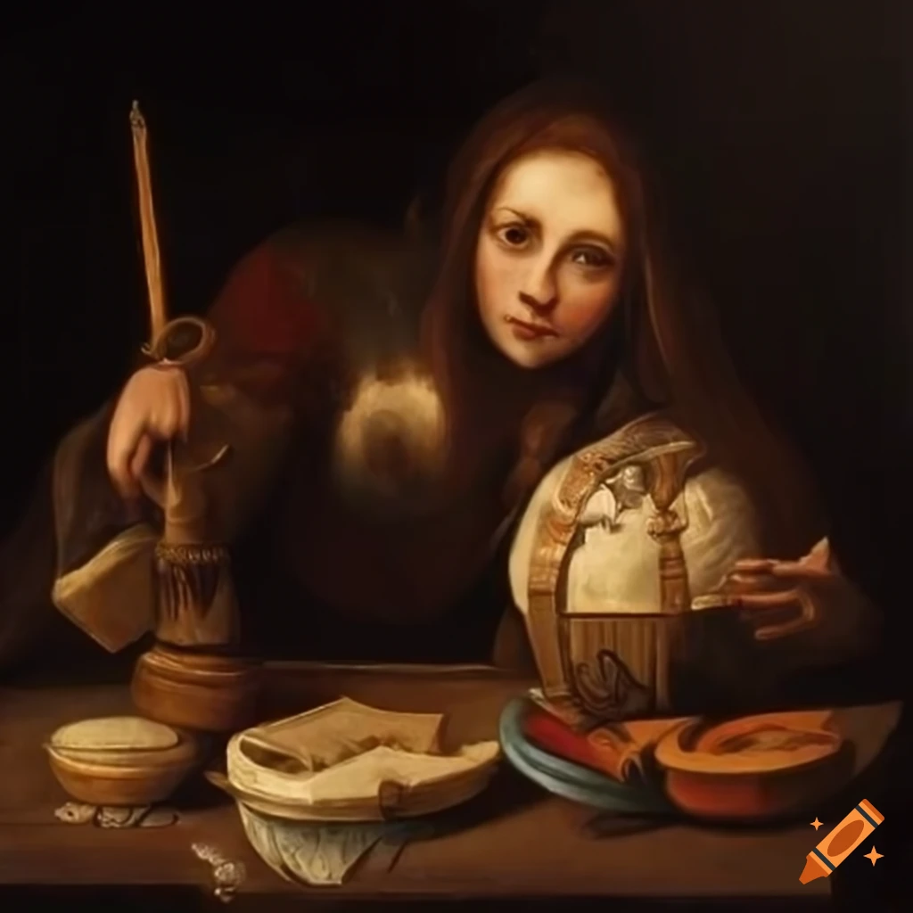 Intricate renaissance painting of an elf trading items at a market on Craiyon