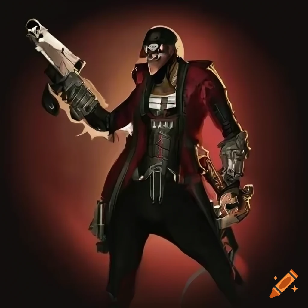 Cyberpunk pirate with a futuristic flintlock on Craiyon