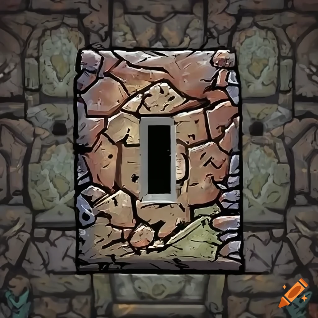Darkest dungeon style stone tile switch on dungeon floor on Craiyon