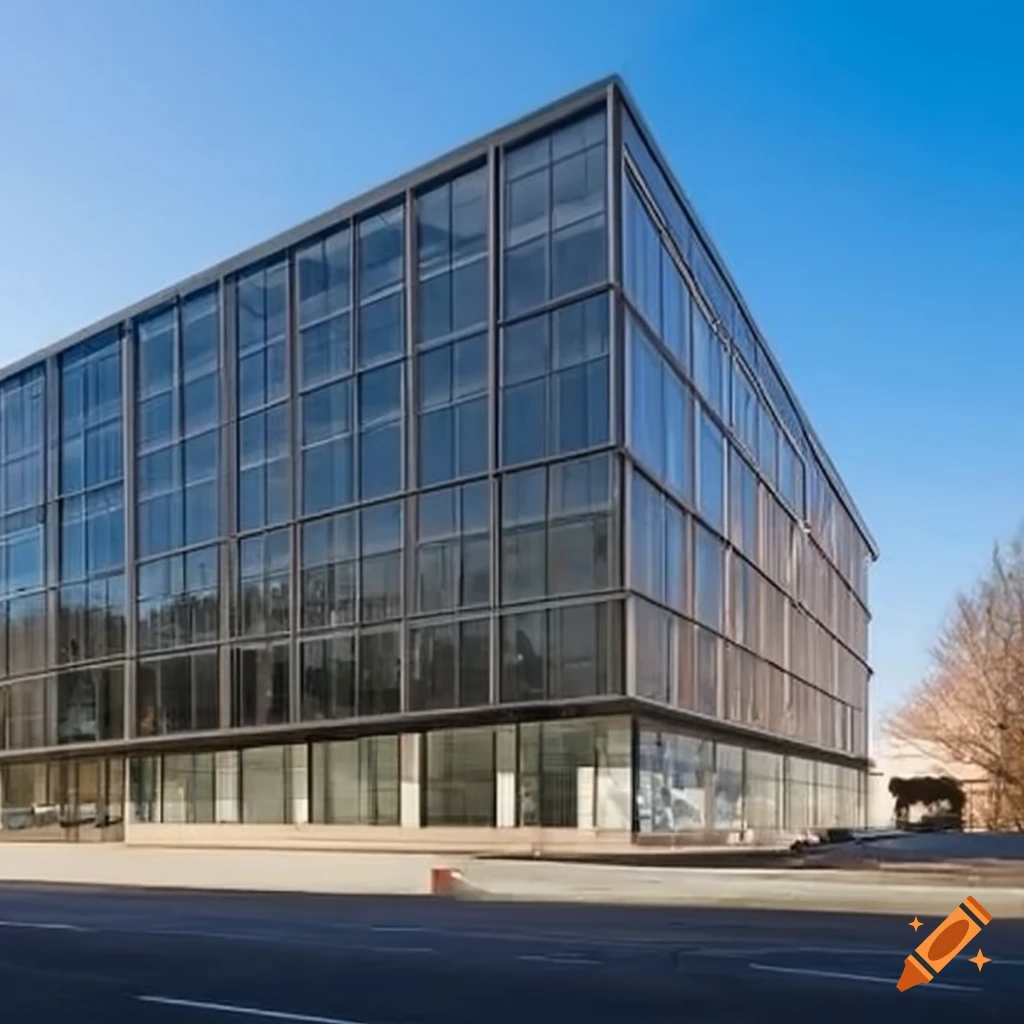 Elegant and modern three-story sports center building on Craiyon