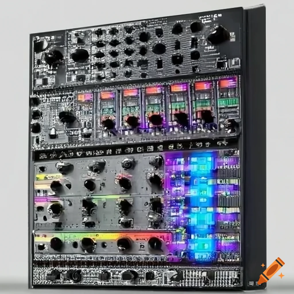 Complex digital music euro rack module on Craiyon
