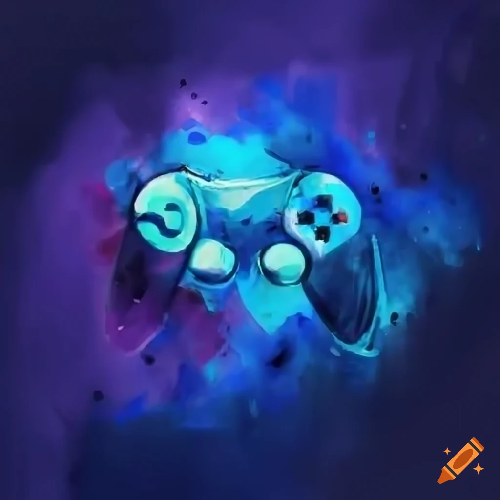 Cool blue gaming logo on Craiyon