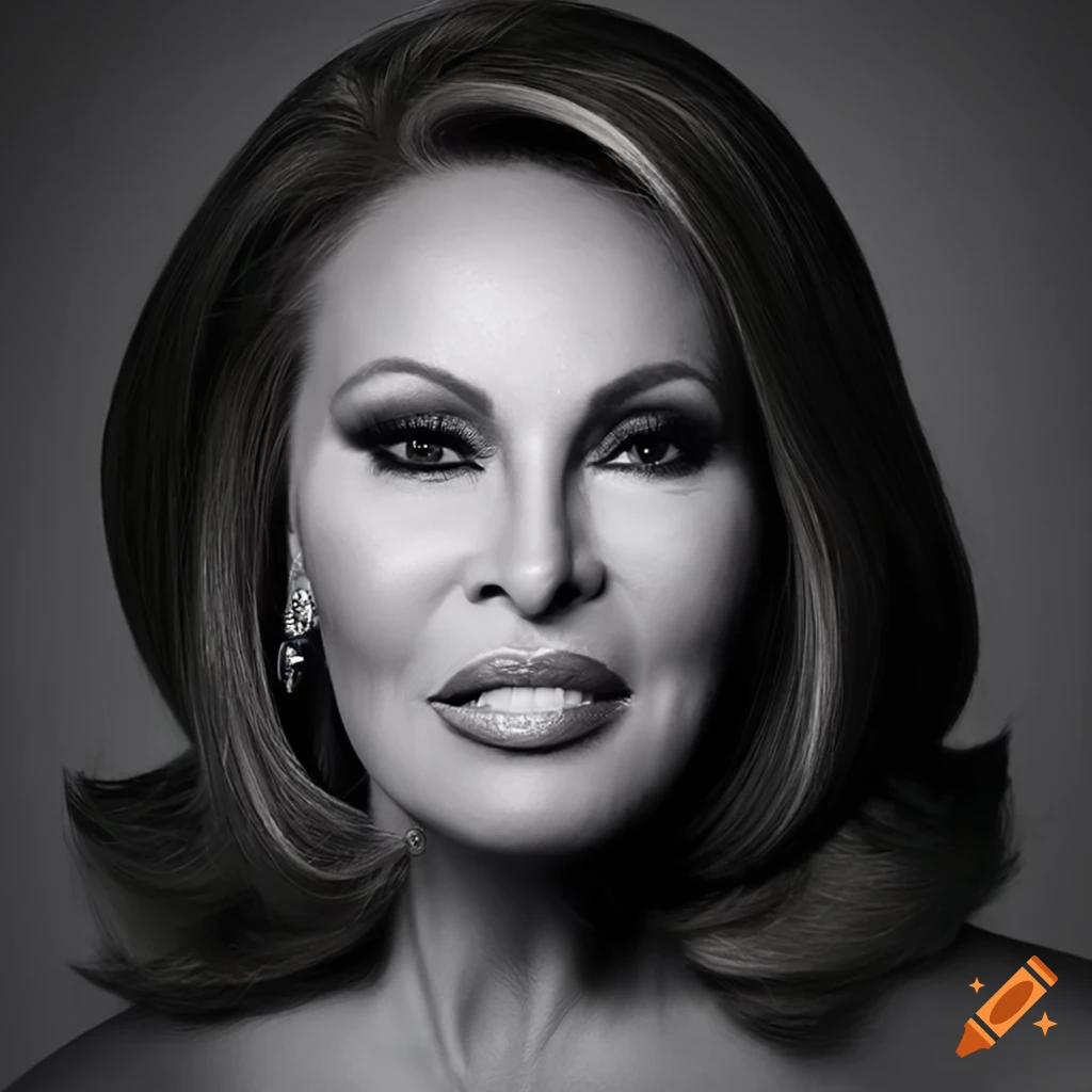 Detailed portrait of a woman with symmetrical features in dramatic ...